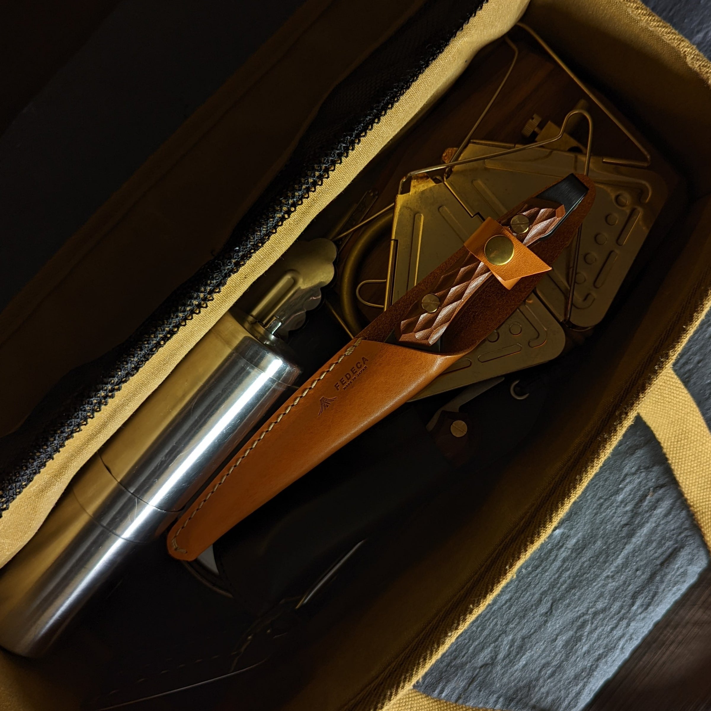 FEDECA CLEVER TONG 専用レザーケース キャメル